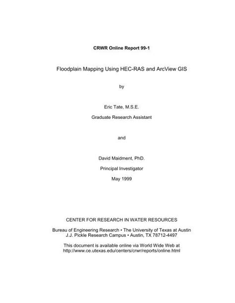 Floodplain Mapping Using HEC RAS And ArcView GIS Pdf