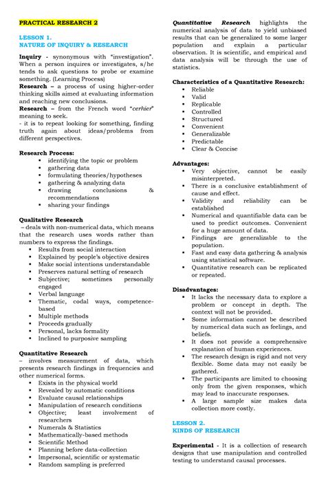 practical research 2 notes practical research 2 lesson 1 nature of