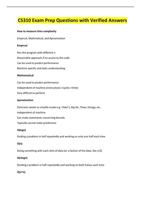 CS Exam Prep Questions With Verified Answers CS Stuvia US