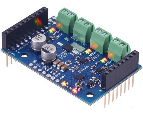 Pololu Motoron M3s550 Triple Motor Controller Shield For Arduino Connectors Soldered