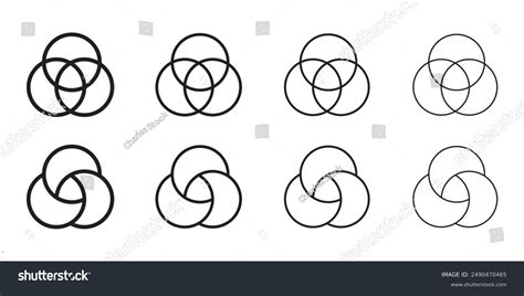 Venn Diagram Three Overlapping Circles Chart 库存矢量图（免版税）2490470465 Shutterstock
