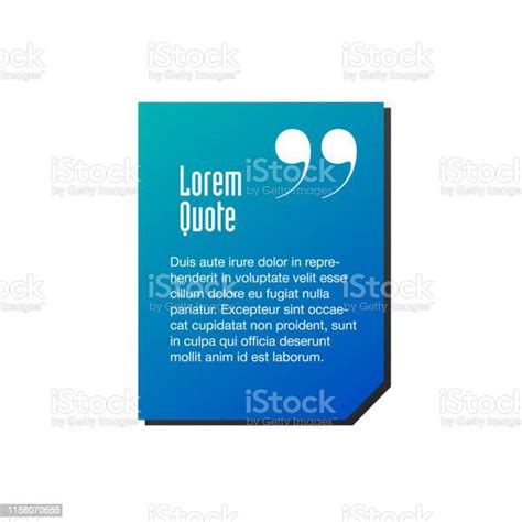 따옴표의 파란색 혁신적인 벡터 따옴표 템플릿입니다 따옴표가있는 프레임에 따옴표가있는 크리에이티브 벡터 배너 그림 흰색 배경에 격리된 벡터 그림입니다 0명에 대한 스톡 벡터