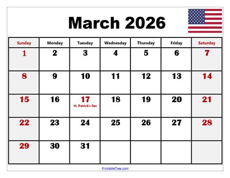 Blank March 2026 Calendar Printable Pdf Templates