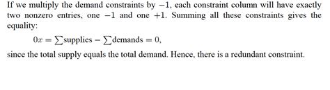 Optimization One Redundant Equation In Linear Program Mathematics