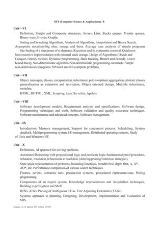 Computer Sci Applicat Set Syllabus PDF