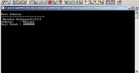 Coding Membuat Sebuah Data Jabatan Pada C Hello Flen
