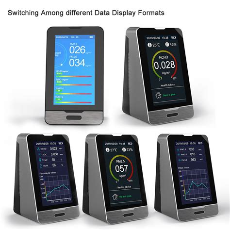 Pm2 5 Pm1 0 Pm10 Temperature Humidity Air Quality Monitor 4 3 Inch Led