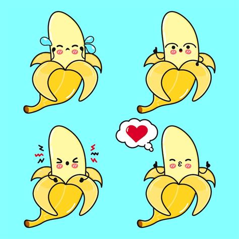 귀여운 바나나 캐릭터 벡터 Freepik에서 무료 고품질 벡터를 다운로드하세요 Freepik