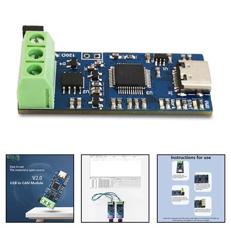 Huajunming 1pcs Usb To Can Module Converter Adapter For Bus Analyzer V2 0 Led Indicator