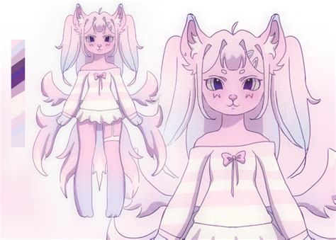 Cotton Candy Kitsune Ychcommishes