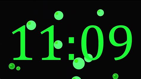 Minute Countdown Timer Without Music Learn The Color Green Colors Animated Bubbles Day