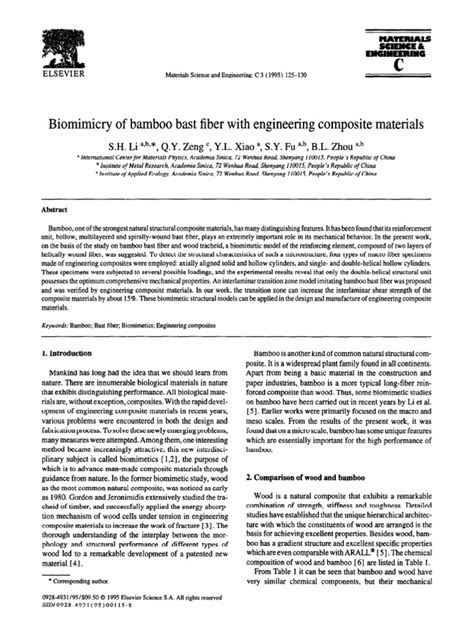 biomimicry of bamboo bast fiber with engineering composite materials