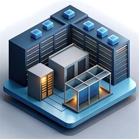 Isometric Data Center Premium Ai Generated Image