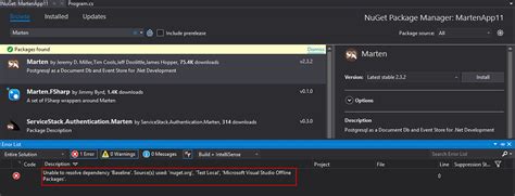 Vs 2017 Nuget Package Manager Dependency Resolution Issue When Using