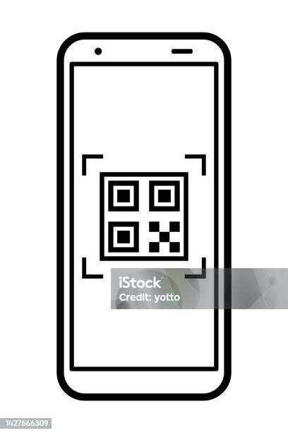 스마트 폰 Qr 코드 스캔 화면 격리 된 벡터 일러스트레이션 Qr코드에 대한 스톡 벡터 아트 및 기타 이미지 Qr코드 단순함 Istock