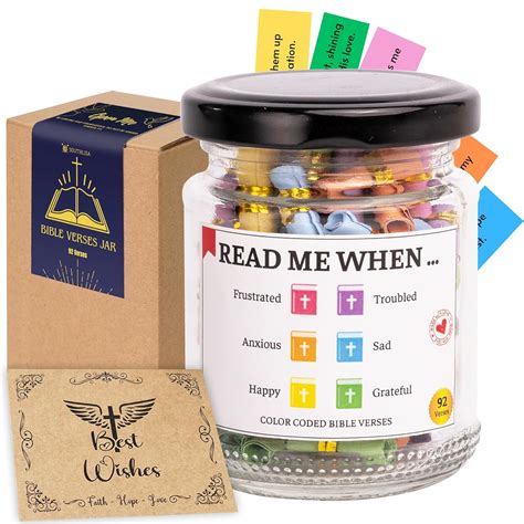 Bible Verse Jar 92 Hand Rolled Scripture Scrolls For