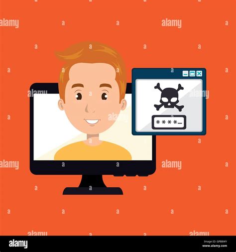 Man Pc Virus Design Stock Vector Image Art Alamy