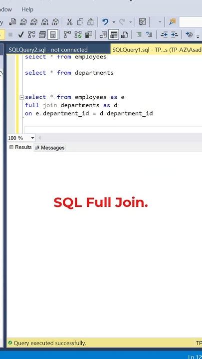 Sql Full Join Example Datascience Programming Coding Sqltutorial Youtube