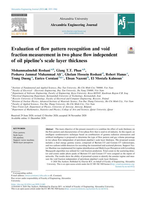 Pdf Evaluation Of Flow Pattern Recognition And Void Fraction Measurement In Two Phase Flow