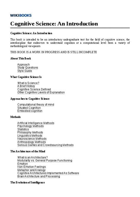 Cgsc 1001 Lecture Cognitivescienceanintroduction 1 Oneclass