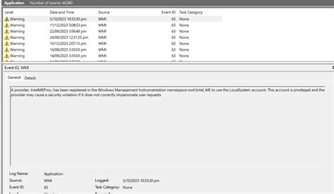 intelmeprov wmi warning microsoft community