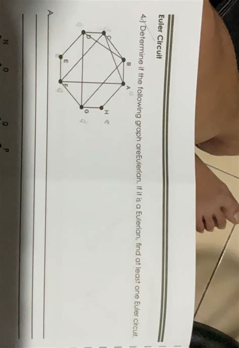 Euler Circuit 4 Determine If The Following Graph Areeulerian If It Is A