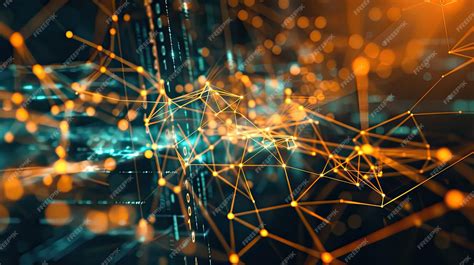 Abstract Digital Technology Design Featuring Interconnected Digital Nodes And Lines Premium Ai