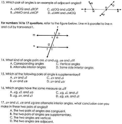 SOLVED Which Pair Of Angles Is An Example Of Adjacent Angles A ZMOQ
