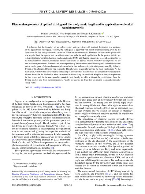 Pdf Riemannian Geometry Of Optimal Driving And Thermodynamic Length