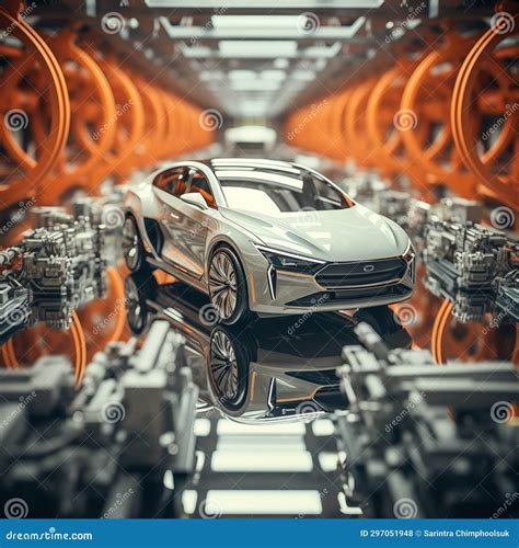 Ai Generative Photography Car Factory Digitalization Industry 40 Concept Stock Illustration