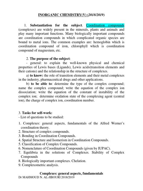 Introduction To Coordination Chemistry Download Free Pdf