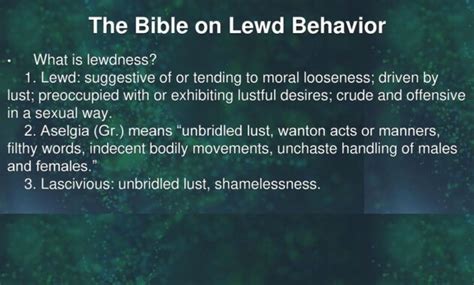 What Does Lewdness Mean In The Bible