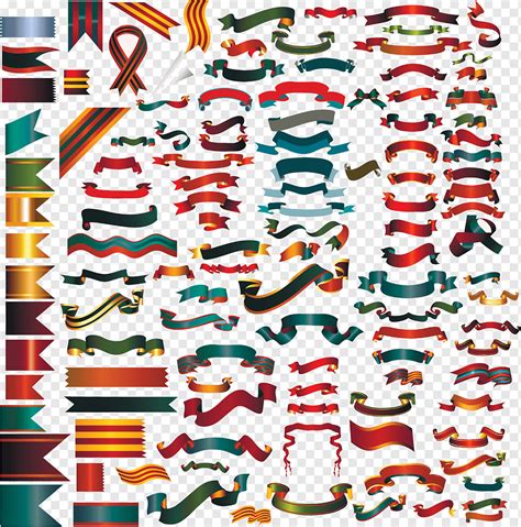 컬러 리본 리본 배너 Png Pngwing