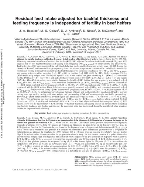Pdf Residual Feed Intake Adjusted For Backfat Thickness And Feeding Frequency Is Independent