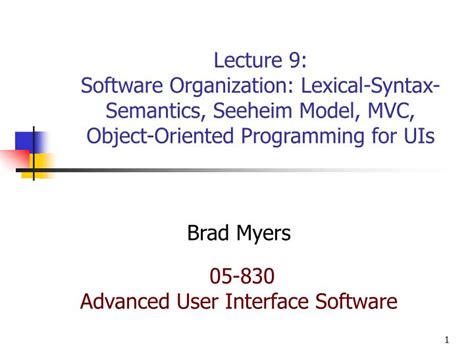 ppt lecture 9 software organization lexical syntax semantics