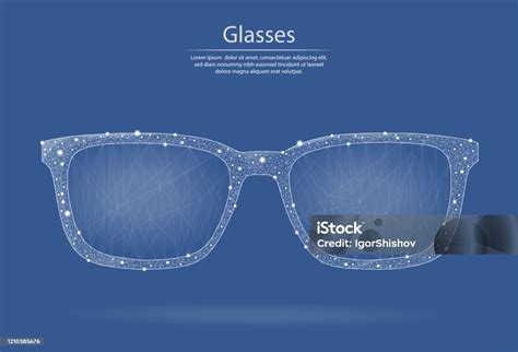 삼각형과 기하학적 모양으로 구성된 선과 점의 형태로 선글라스의 낮은 폴리 벡터 그림 3d 다각형 공간 시력용 안경 패션 선글라스에 대한 스톡 벡터 아트 및 기타 이미지