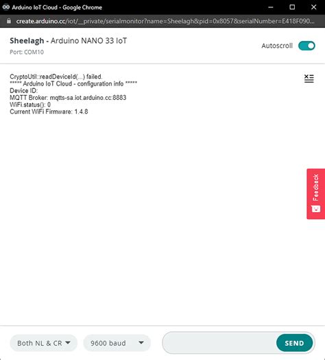 Unable To Get Output On Serial Monitor On Arduino Iot Cloud Cloud Iot