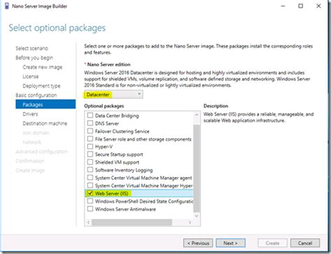 Creating Nano Server With Iis Using Nano Server Image Builder