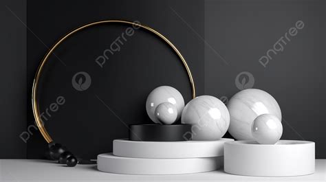 제품 디스플레이 프레젠테이션을 위해 3d 렌더링된 연단의 원형 구 배열 무대 연단 흰색 연단 3d 스탠드 배경 일러스트 및