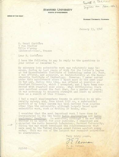 Terman Frederick 1900 1982 0827 On Jul 13 2022 International Autograph Auctions Europe