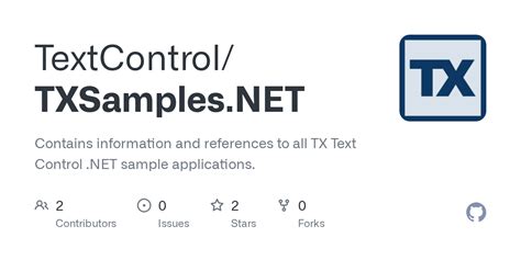 Github Textcontrol Txsamples Net Contains Information And References To All Tx Text Control