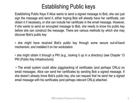 Establishing Public And Secret Keys In Network Security Ppt