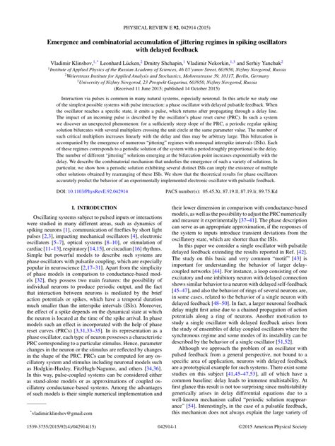 Pdf Emergence And Combinatorial Accumulation Of Jittering Regimes In