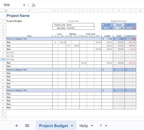 Types Of Excel Templates For Project Management