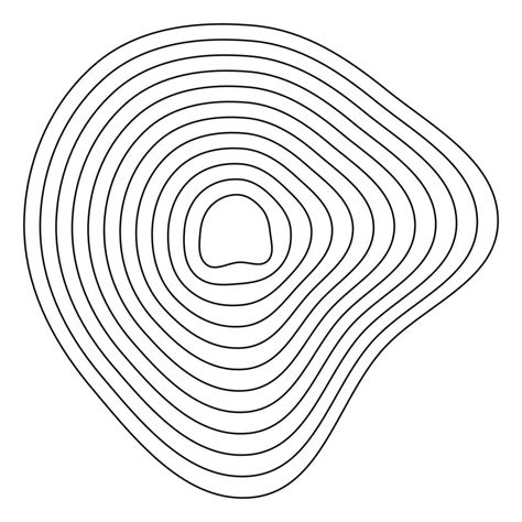 Natural Contour Rings Fluid Elevation Lines Smooth Topography