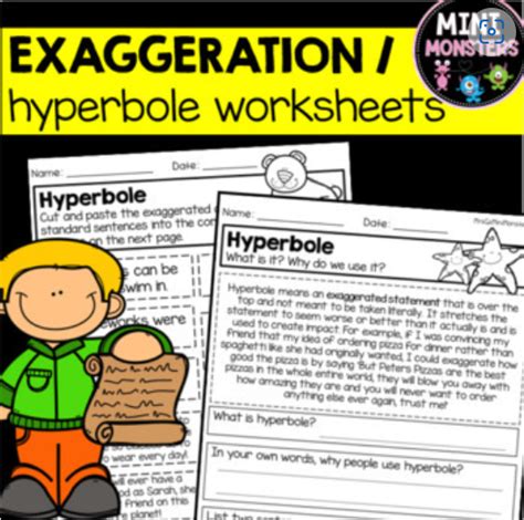 Hyperbole Exaggeration Worksheets Made By Teachers