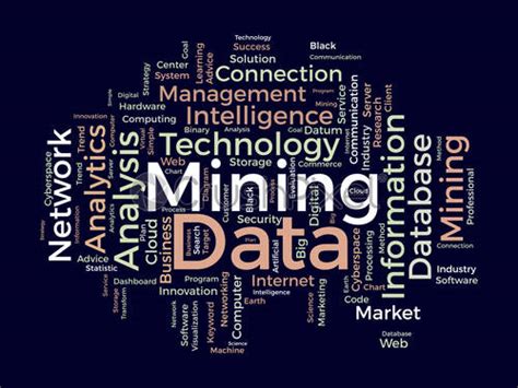 Word Cloud Background Concept For Data Mining Internet Technology Database Stock Vector