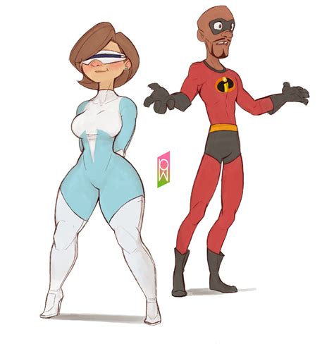 Rule 34 Earrings Elastigirl Frozone Helen Parr Outfit Swap Superhero