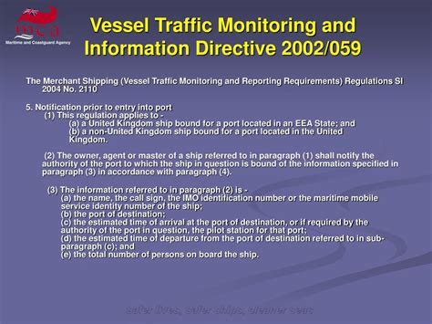 Ppt Vessel Traffic Monitoring And Information System Directive 2002 059 Powerpoint