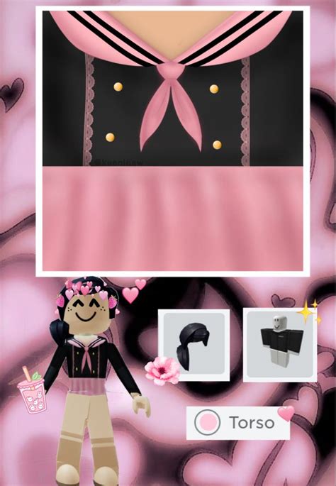 Free Roblox T Shirt Pink And Black Cute School Girl In 2022 Cute